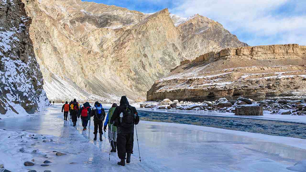 Chadar Trek Walk On A Frozen River In The Himalayas